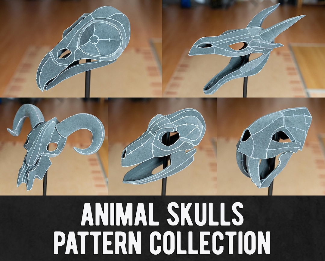 Animal Skulls EVA Foam Cosplay Pattern Collection - 5 Different Designs ...