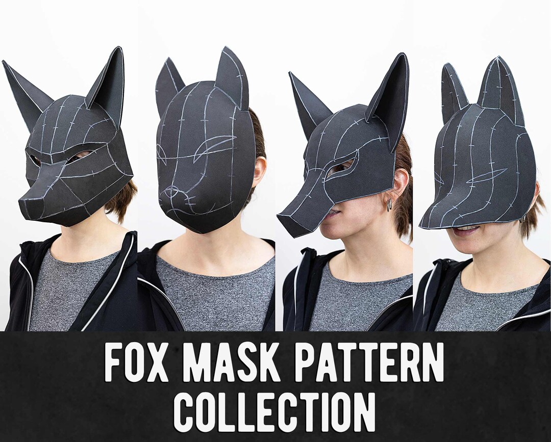 Fox Mask Pattern Collection - 4 Different Designs - Digital Download ...
