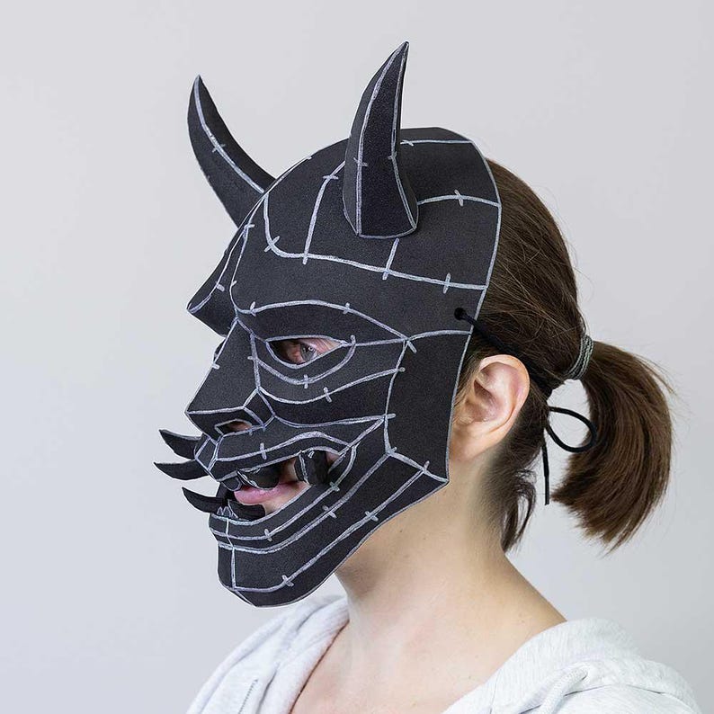 Samurai Oni Mask Pattern - Digital Download | PDF - Etsy