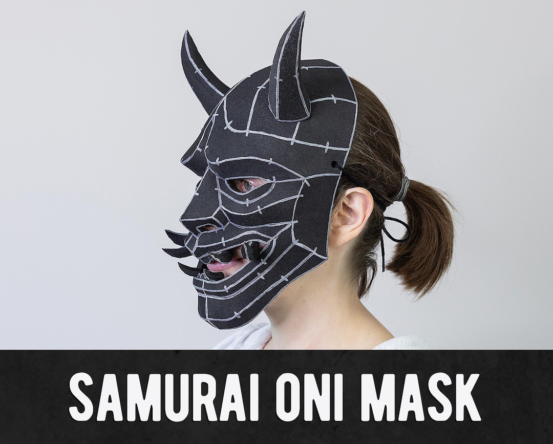 Samurai Oni Mask Pattern - Digital Download | PDF - Etsy