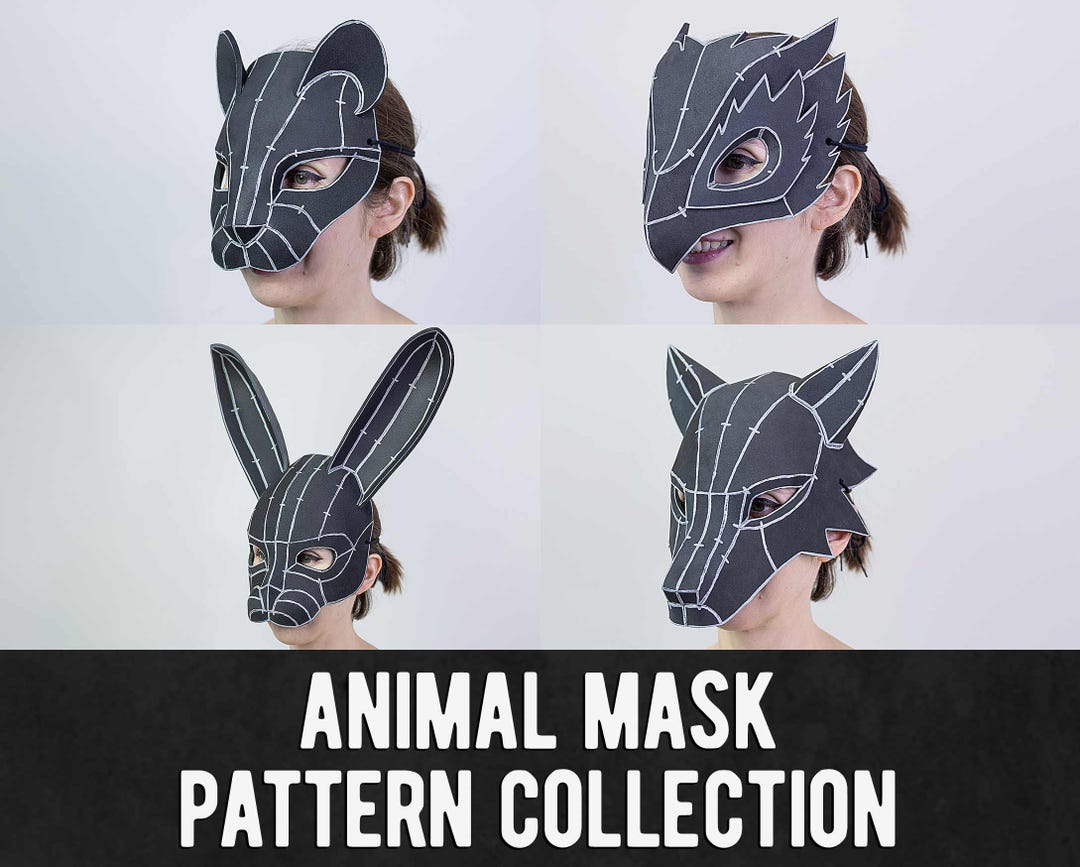 Animal Mask Pattern Collection - 4 Different Designs - Digital Download ...