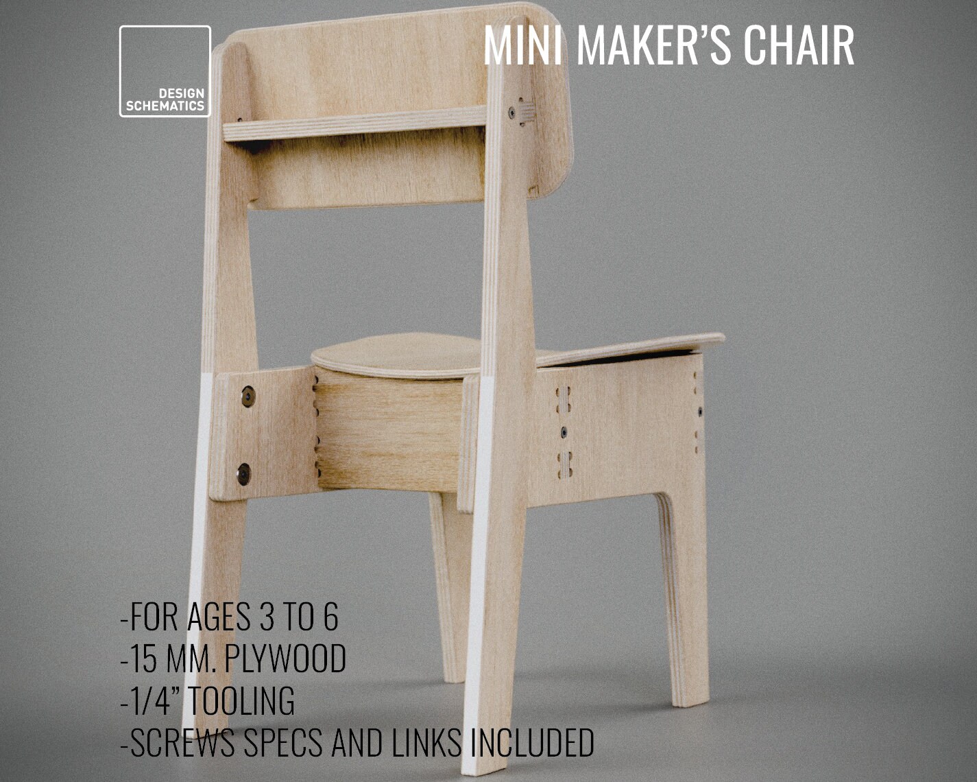 Mini Maker's Kids Chair | CNC Plans and Cut Files | Stylish & Stackable ...