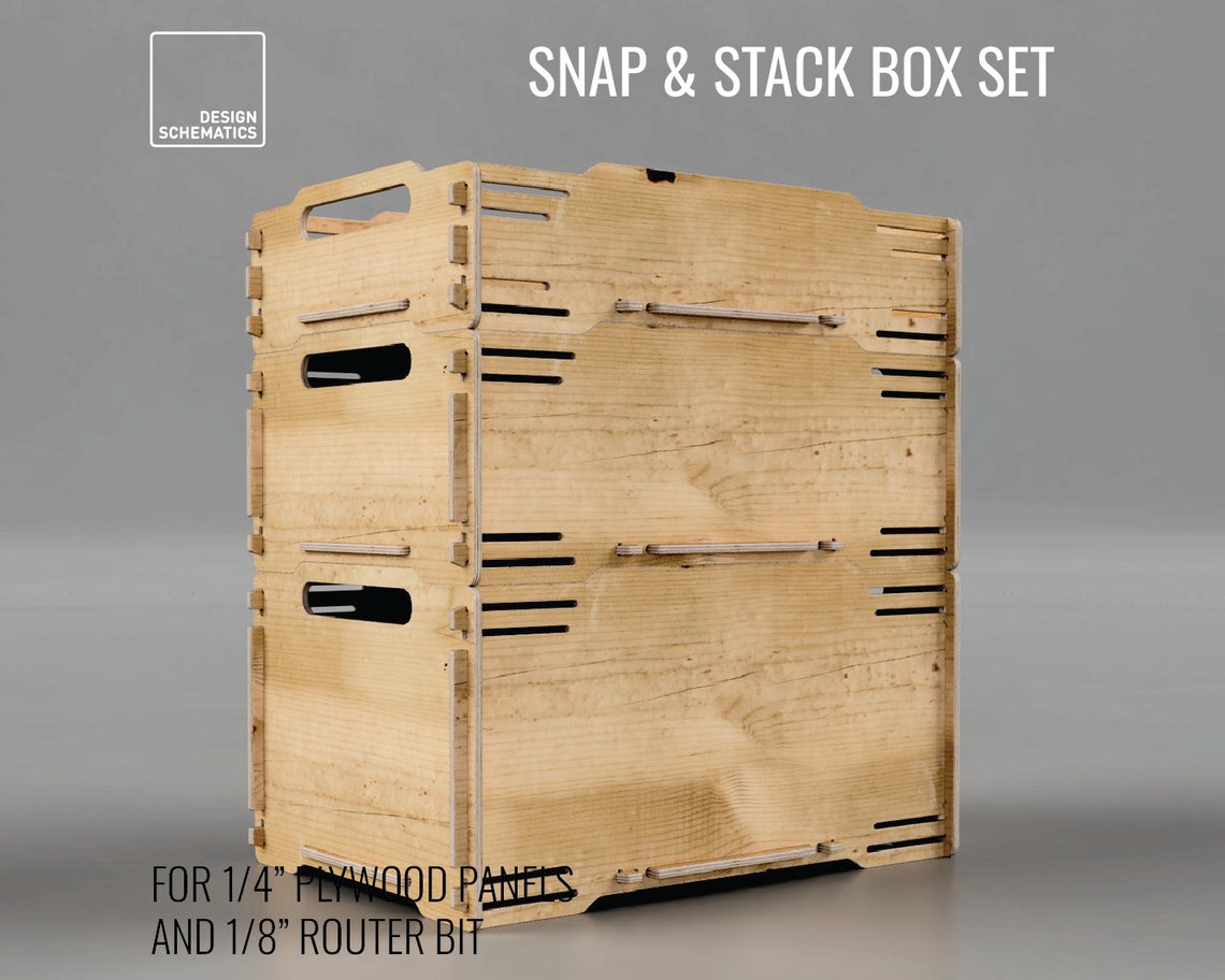 Snap & Stack Stackable Box Set | CNC and Laser Cut Files Digital Download - Etsy