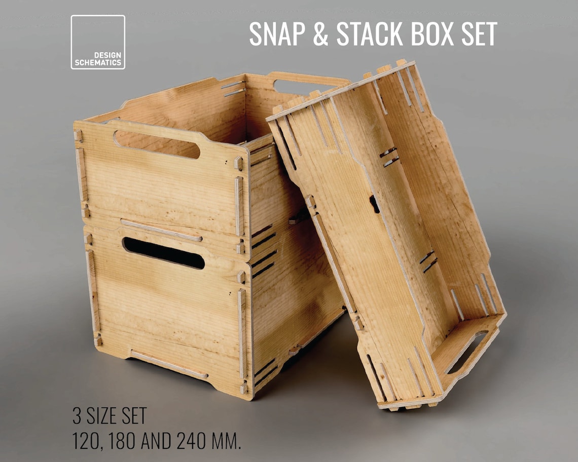 Snap & Stack Stackable Box Set | CNC and Laser Cut Files Digital Download - Etsy