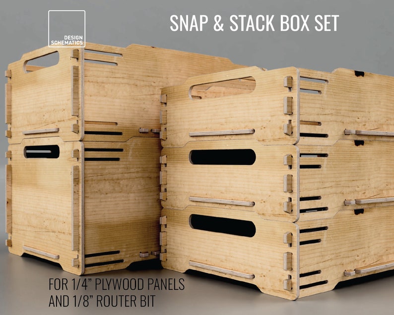 Snap & Stack Stackable Box Set | CNC and Laser Cut Files Digital Download - Etsy