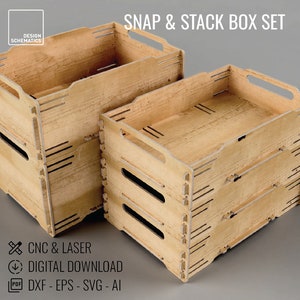Snap & Stack Stackable Box Set | CNC and Laser Cut Files Digital ...