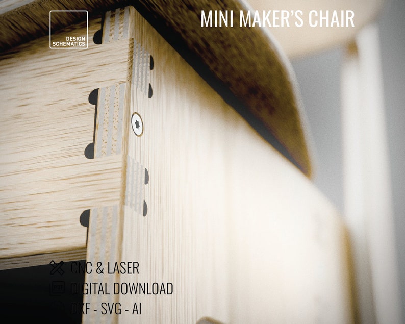 Mini Maker's Kids Chair | CNC Plans and Cut Files | Stylish & Stackable ...
