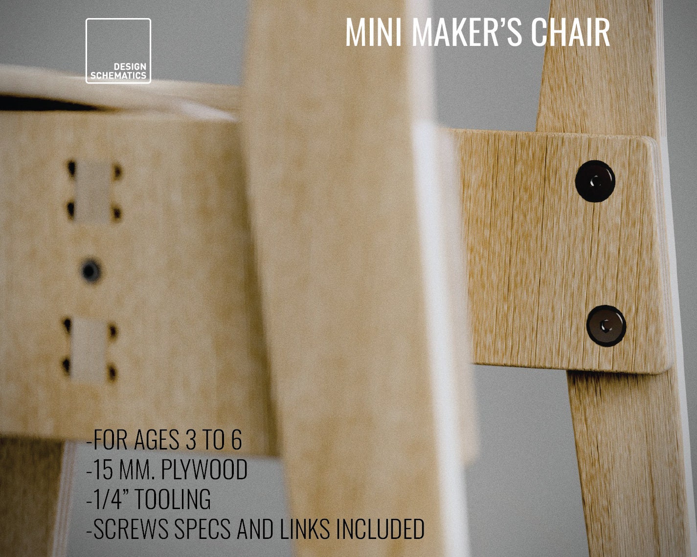 Mini Maker's Kids Chair | CNC Plans and Cut Files | Stylish & Stackable ...