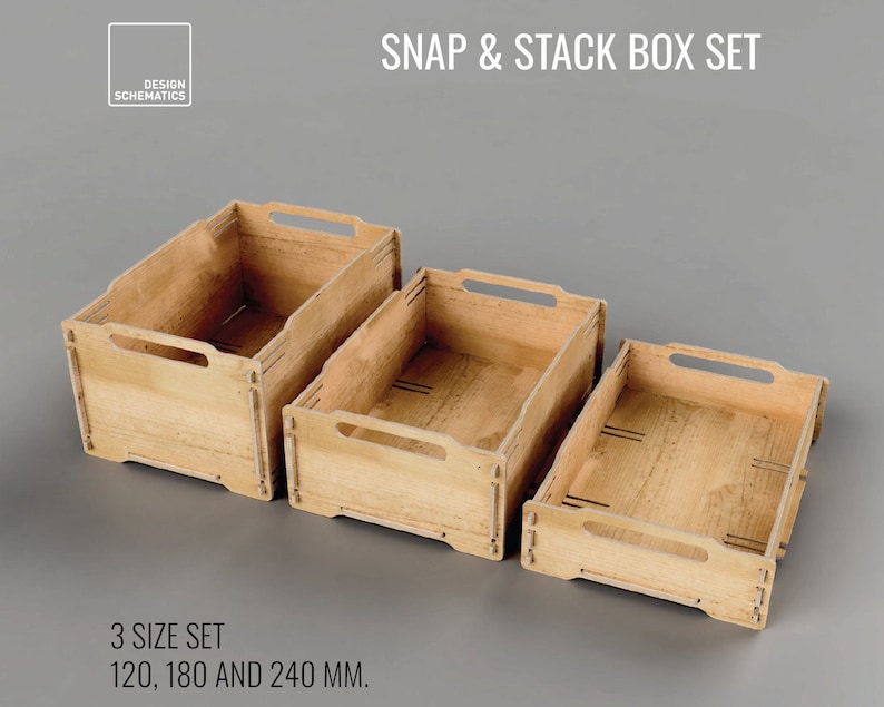 Snap & Stack Stackable Box Set | CNC and Laser Cut Files Digital ...
