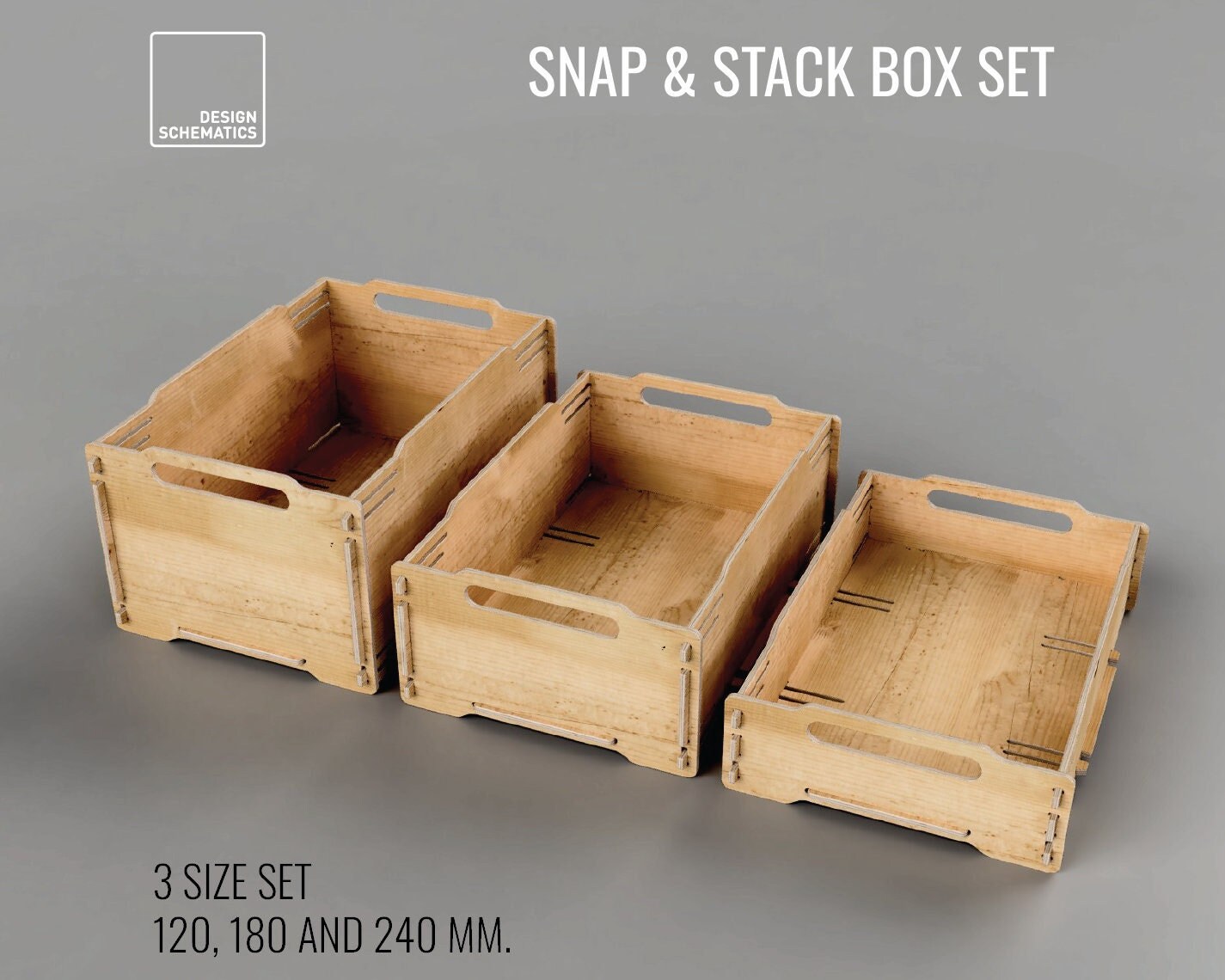 Snap & Stack Stackable Box Set | CNC and Laser Cut Files Digital ...