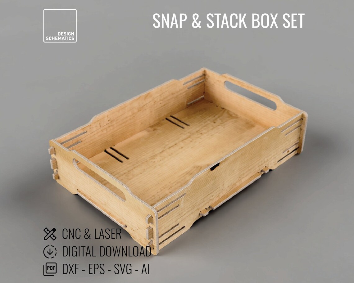 Snap & Stack Stackable Box Set | CNC and Laser Cut Files Digital Download - Etsy