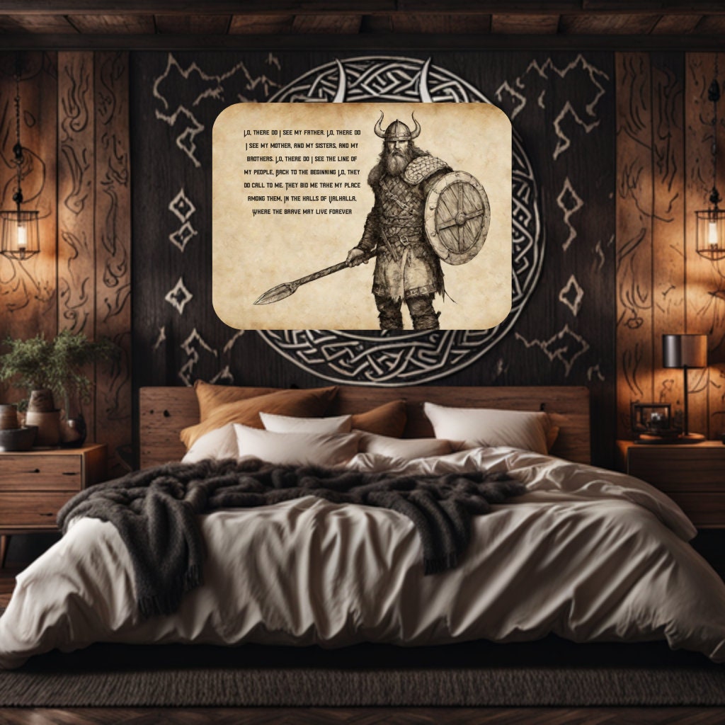 Rustic Metal Wall Art Sign With Powerful Norse Saying-channel Your ...