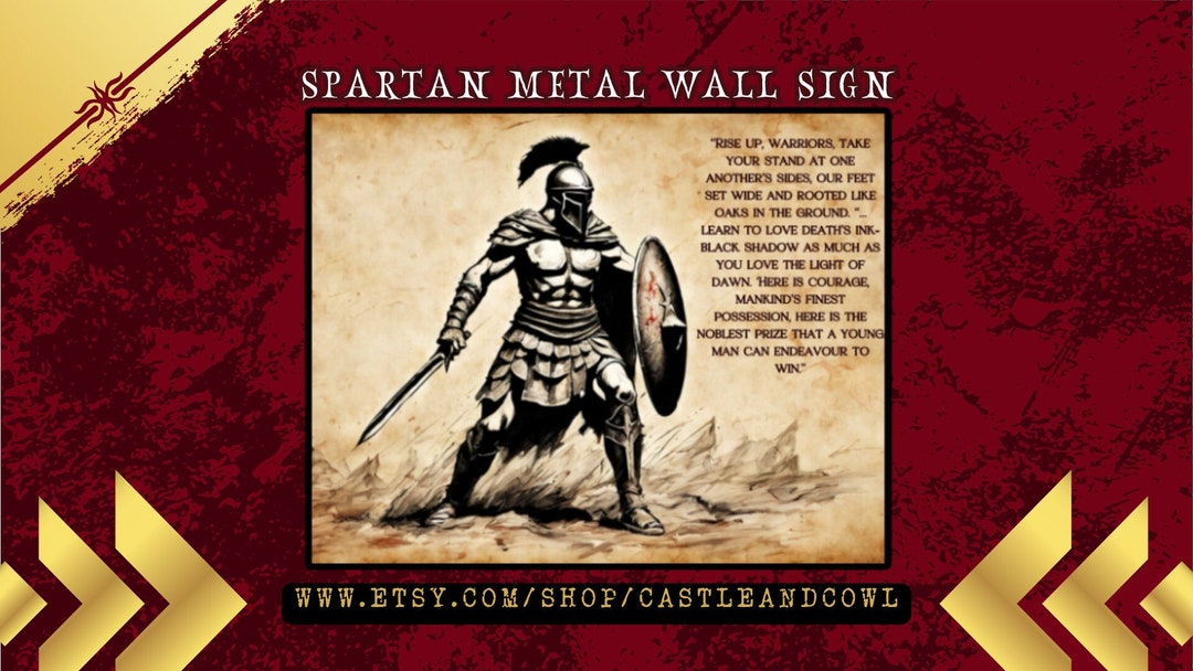 Spartan Motivational Metal Wall Art Sign - Empower Your Space With ...
