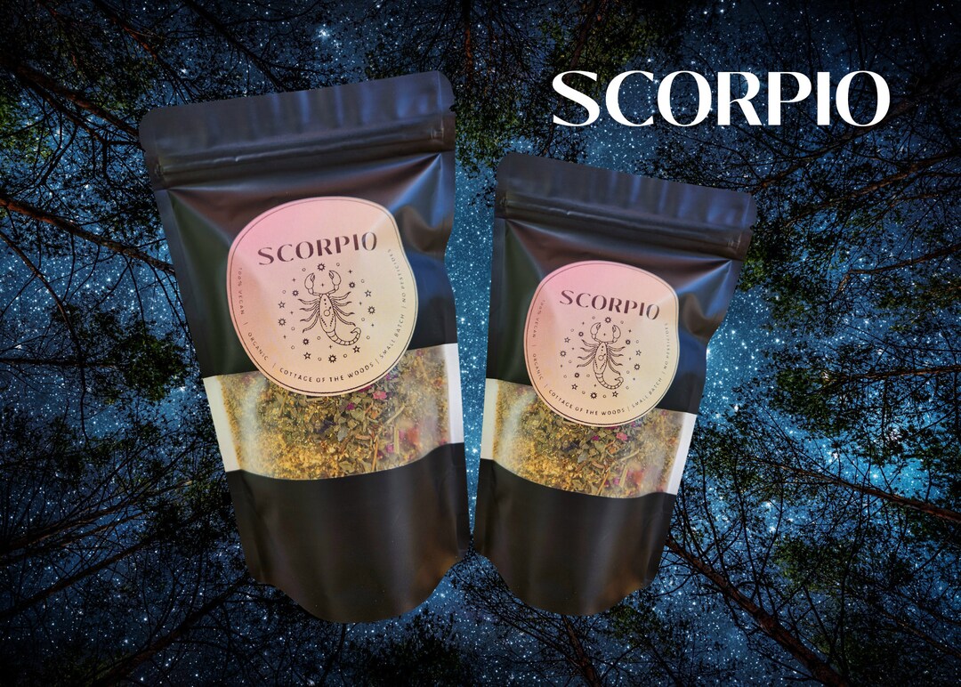 SCORPIO • ZODIAC Signs Herbal Tea Blends • Cosmic Tea • Vegan • Organic Loose Leaf Tea • Tea ...