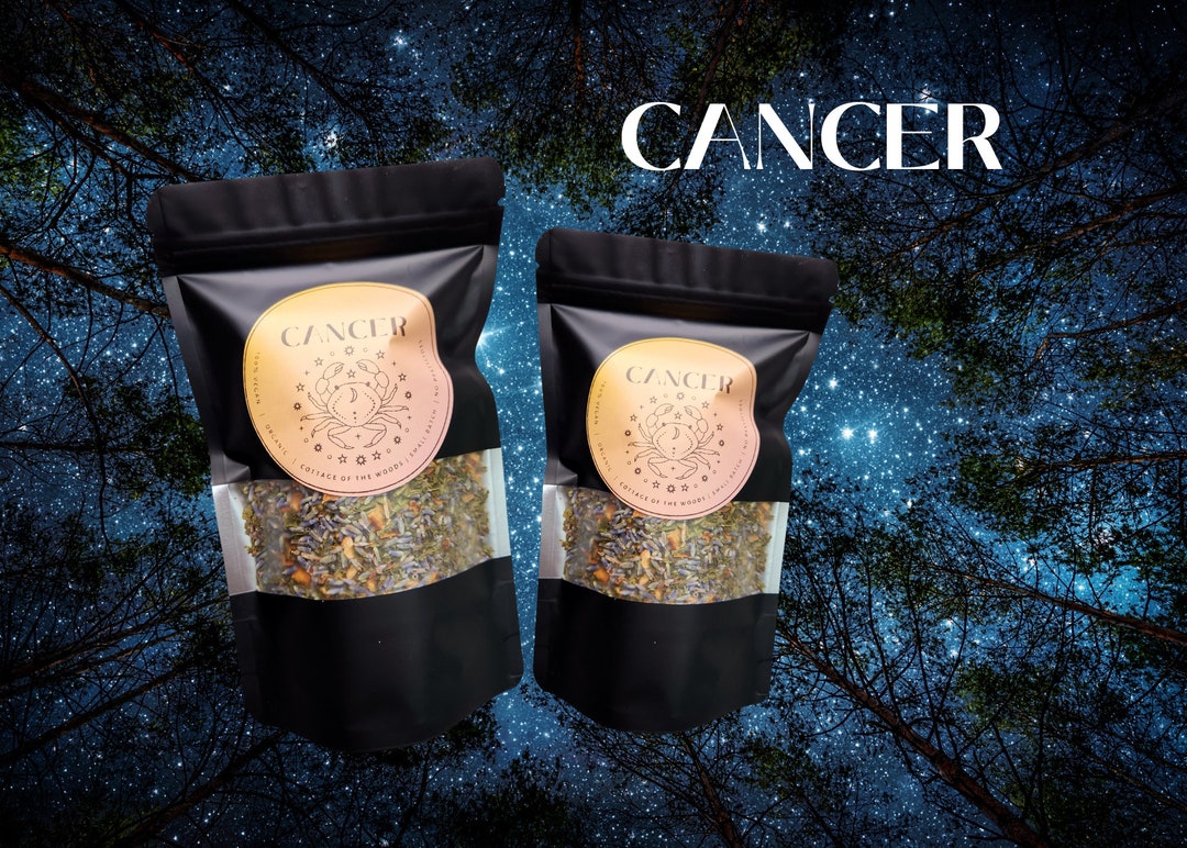 CANCER ZODIAC Signs Herbal Tea Blends Cosmic Tea Vegan Organic Loose ...