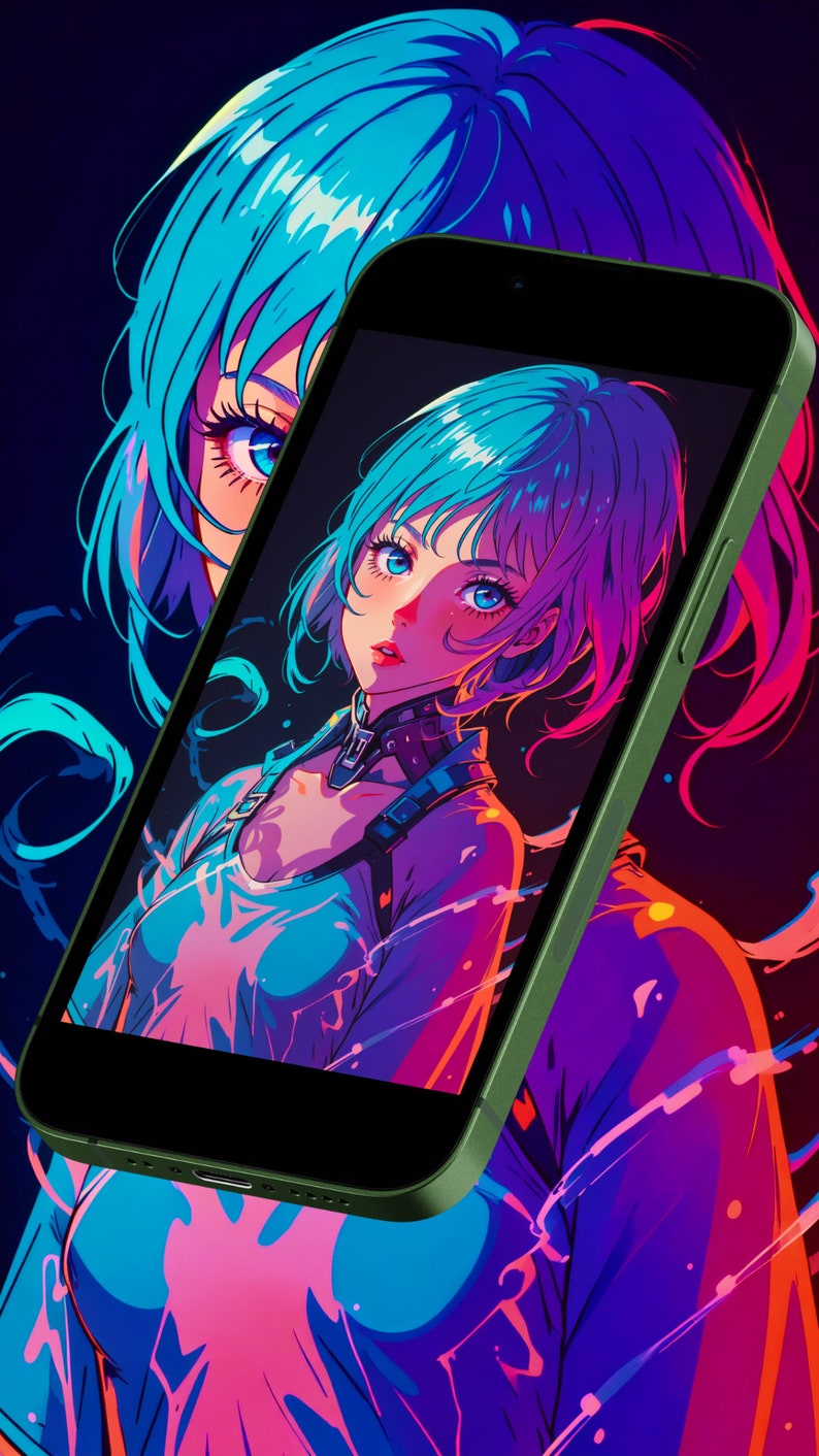 Vivid Anime Girl 3 Pack High Resolution Ios Anime iPhone Background - Etsy