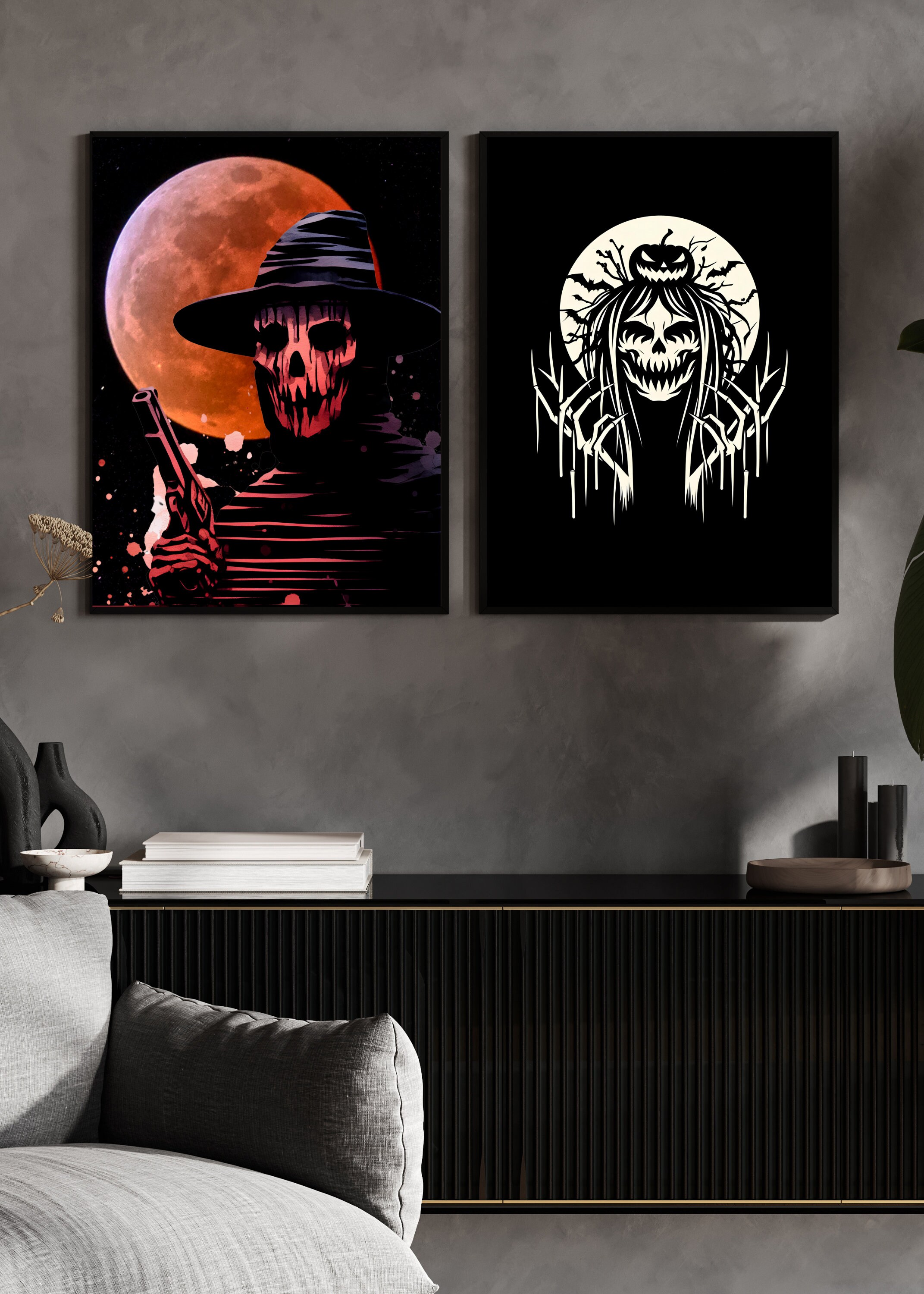 Halloween Horror Wall Decor Printable /halloween Art Print /horror Wall ...