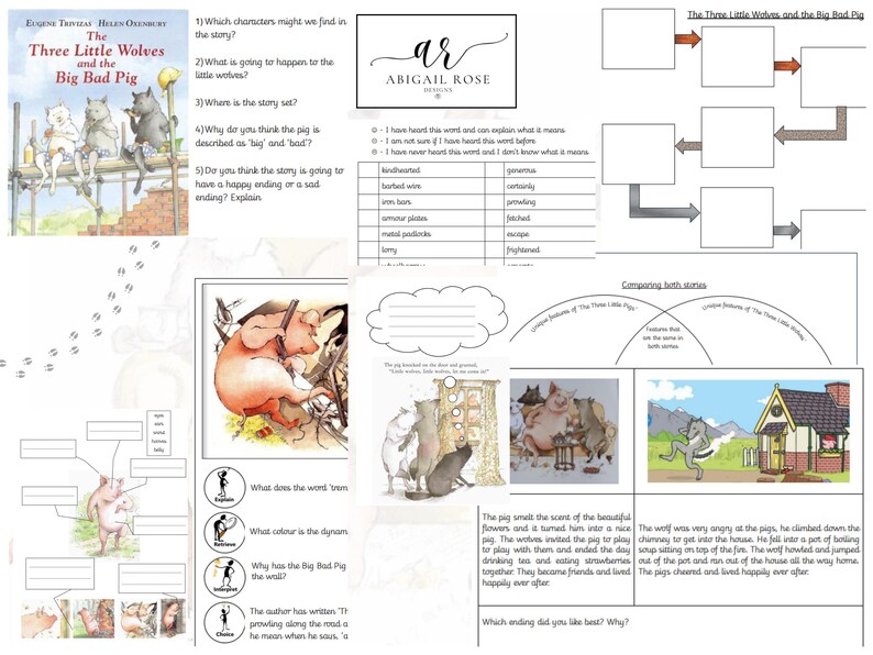 DIGITAL * the Three Little Wolves and the Big Bad Pig Resources ...