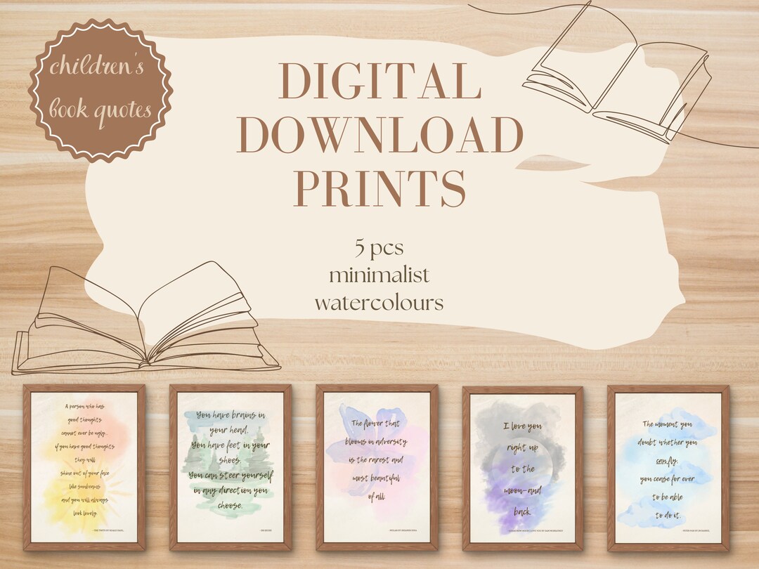 DIGITAL Children's Book Quote Posters //neutral//minimalist//wall Art ...