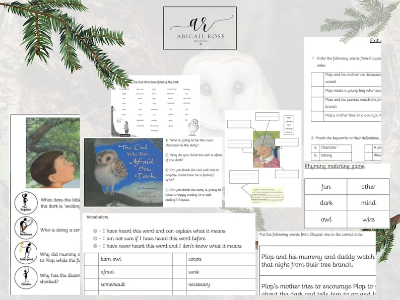 DIGITAL * the Owl Who Was Afraid of the Dark Classroom Resources ...