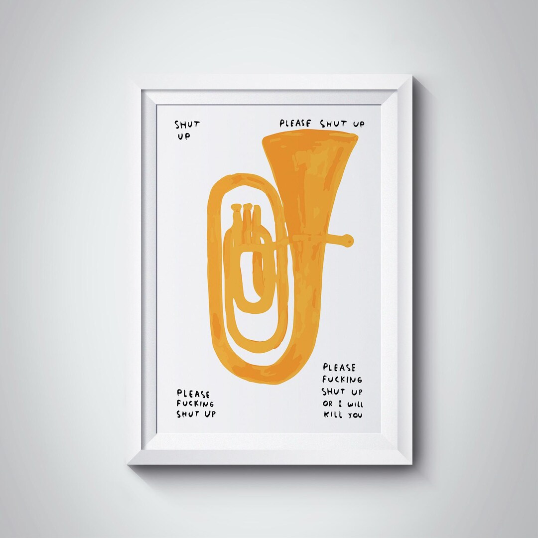 David Shrigley - Shut up • Quirky Art Prints • Funny Wall Decor ...
