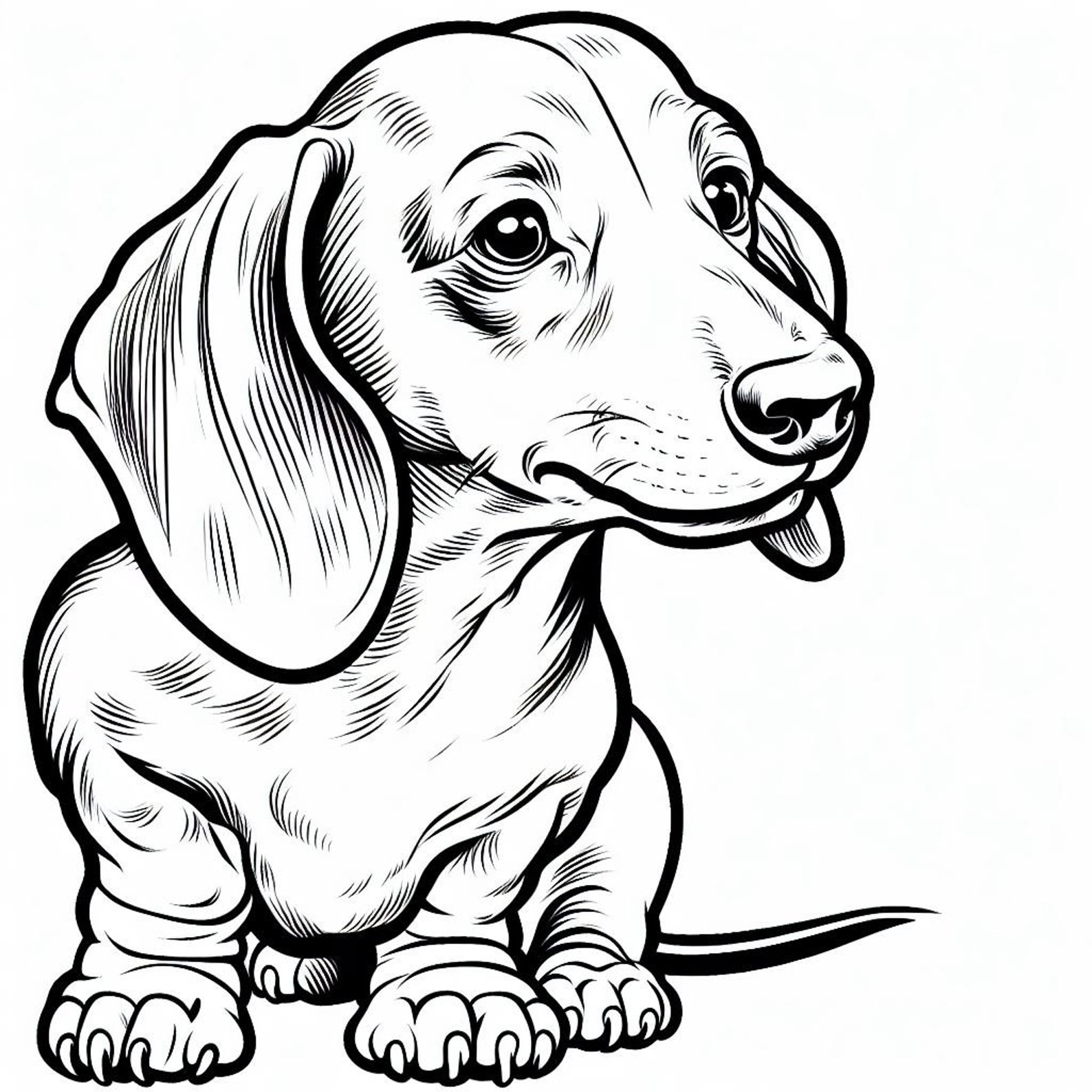 Dachshund Coloring Book Pages - Etsy