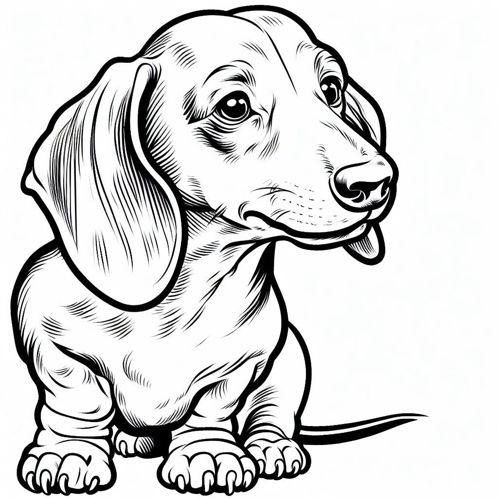 Dachshund Coloring Book Pages - Etsy
