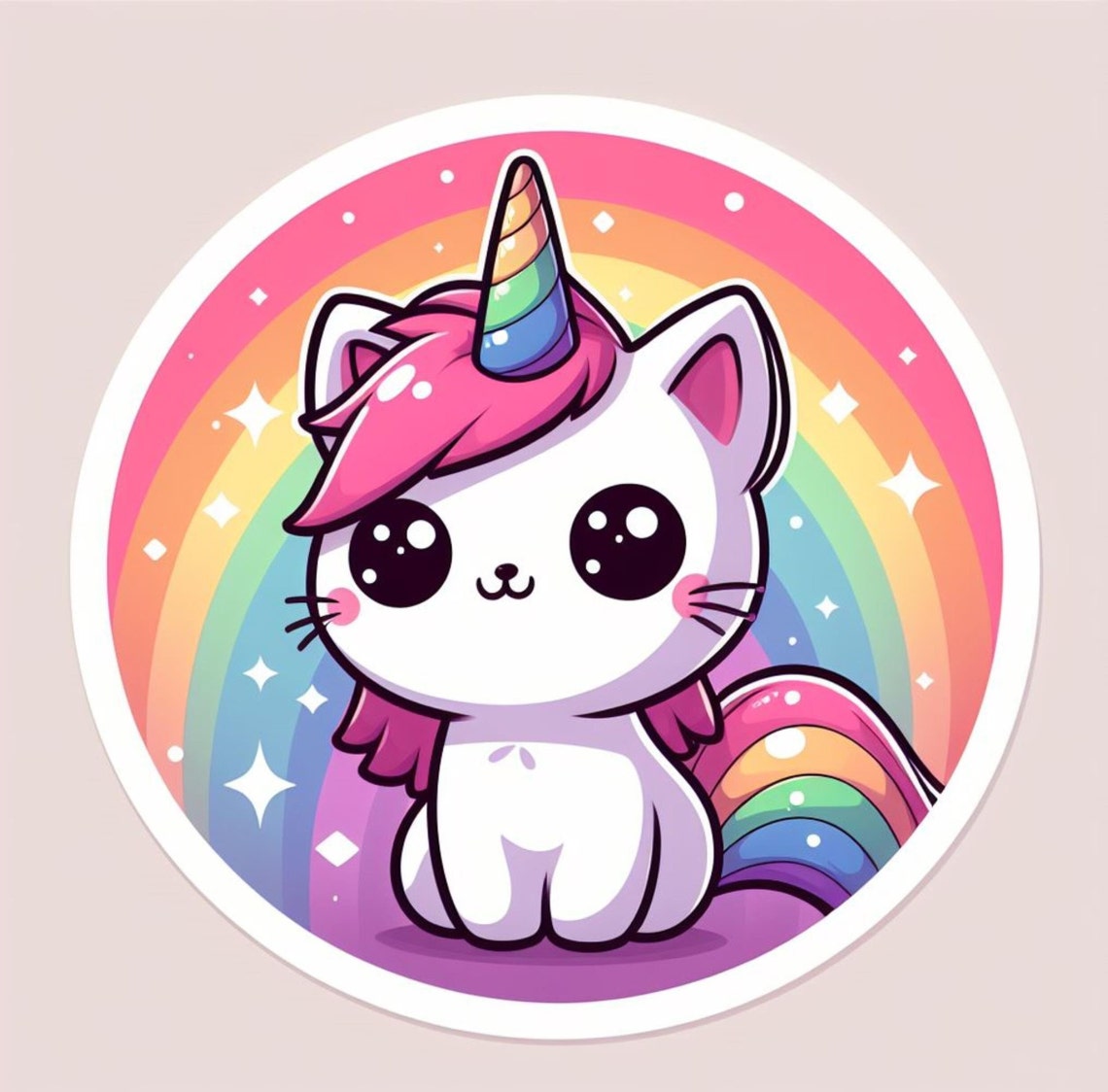 Caticorn Sticker / UV Resistant, Waterproof Sticker Decal - Etsy