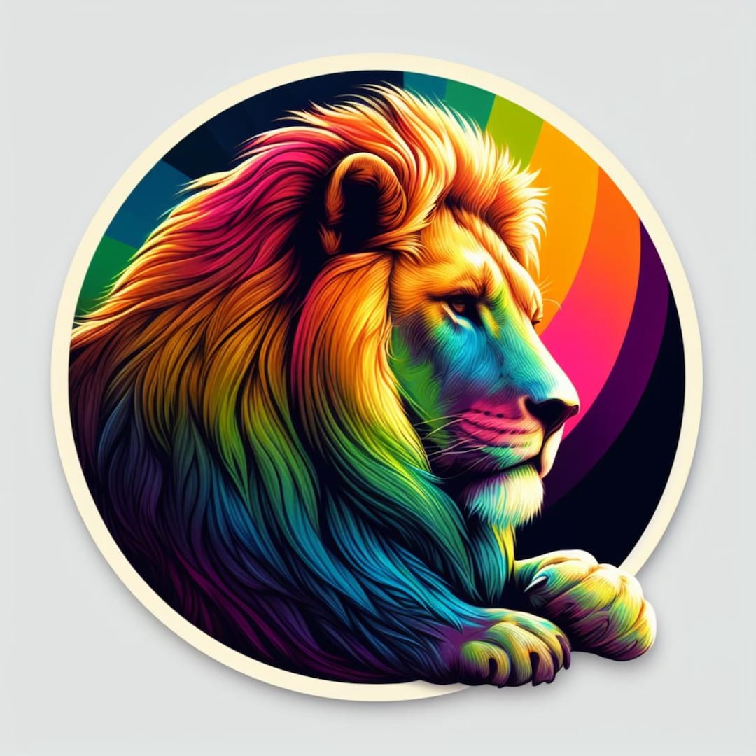 Lion Sticker | Waterproof, UV Resistant Vinyl Decal - Etsy