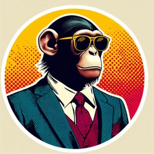 Monkey Sticker | UV Resistant, Waterproof Vinyl Decal - Etsy