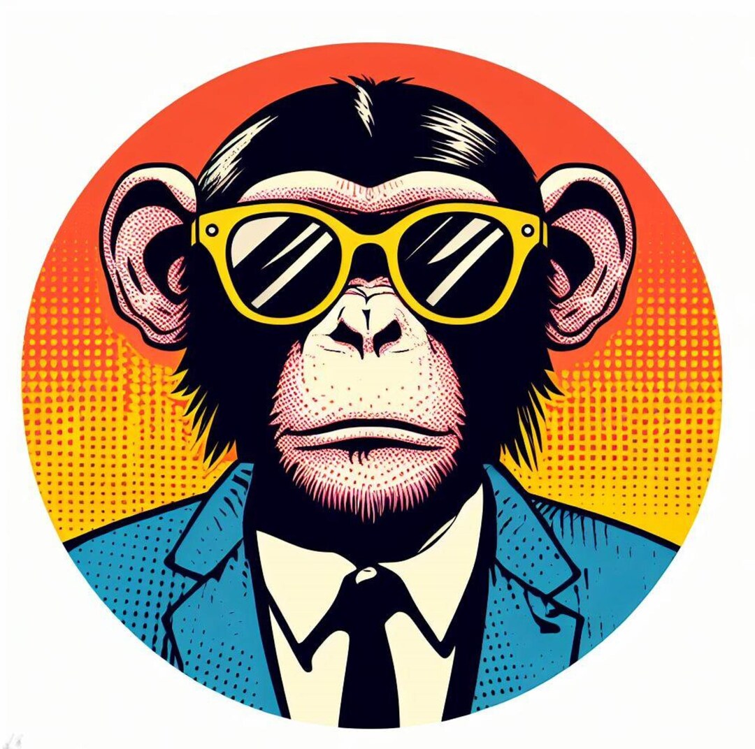 Monkey Sticker | UV Resistant, Waterproof Vinyl Decal - Etsy