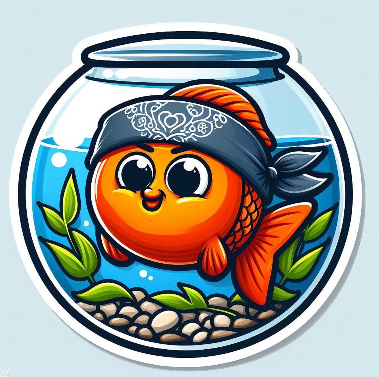 Funny Goldfish Sticker | Waterproof, UV Resistant Vinyl Decal - Etsy