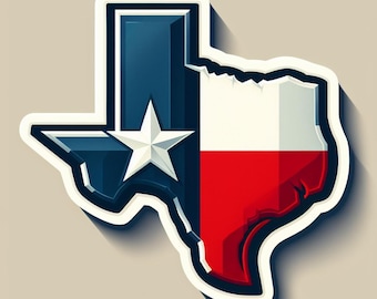 State of Texas and Flag Waterproof, UV Resistant, Vinyl Sticker Decal ...