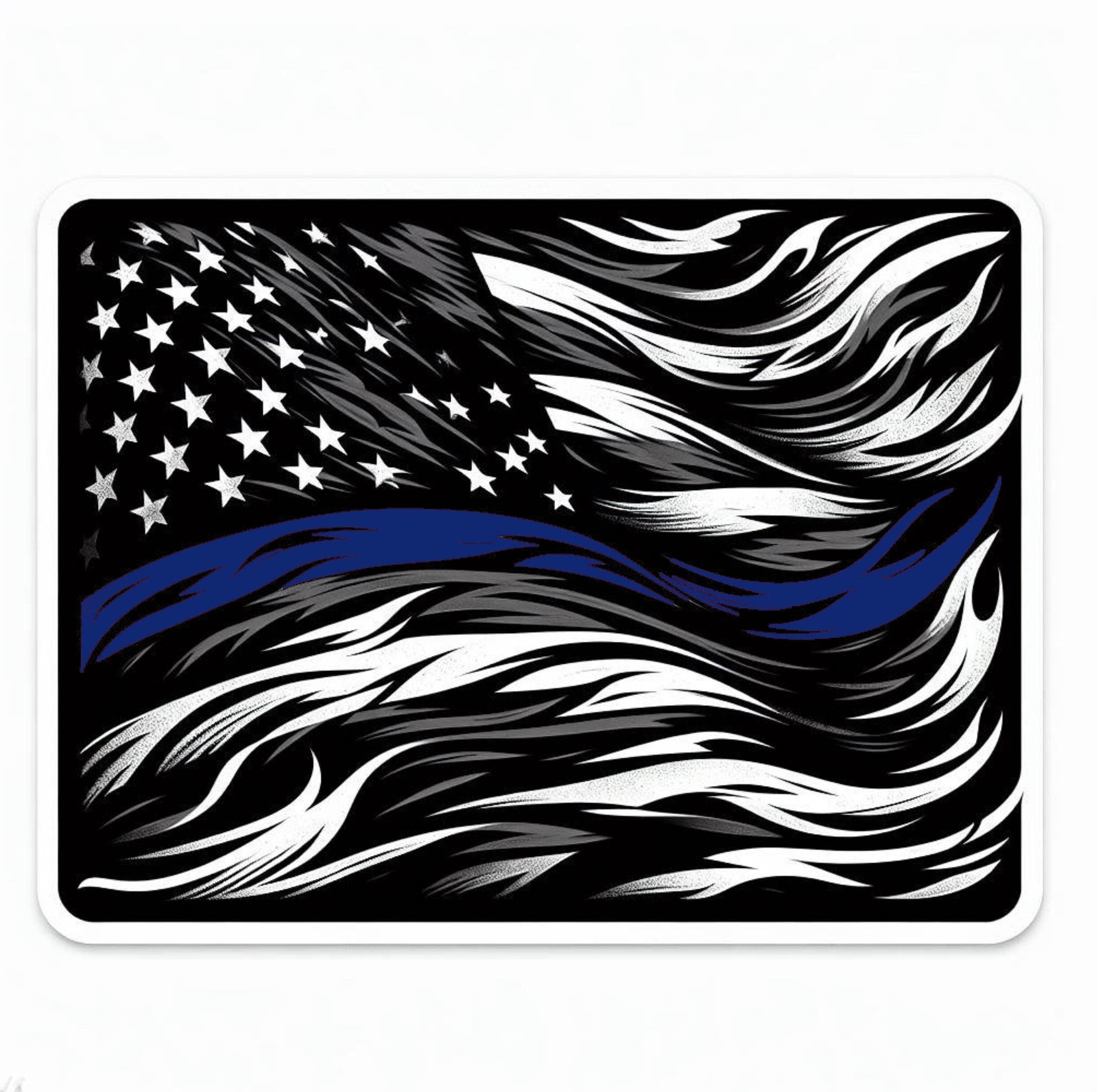 Thin Blue Line Flag Waterproof, UV Resistant, Vinyl Sticker Decal - Etsy