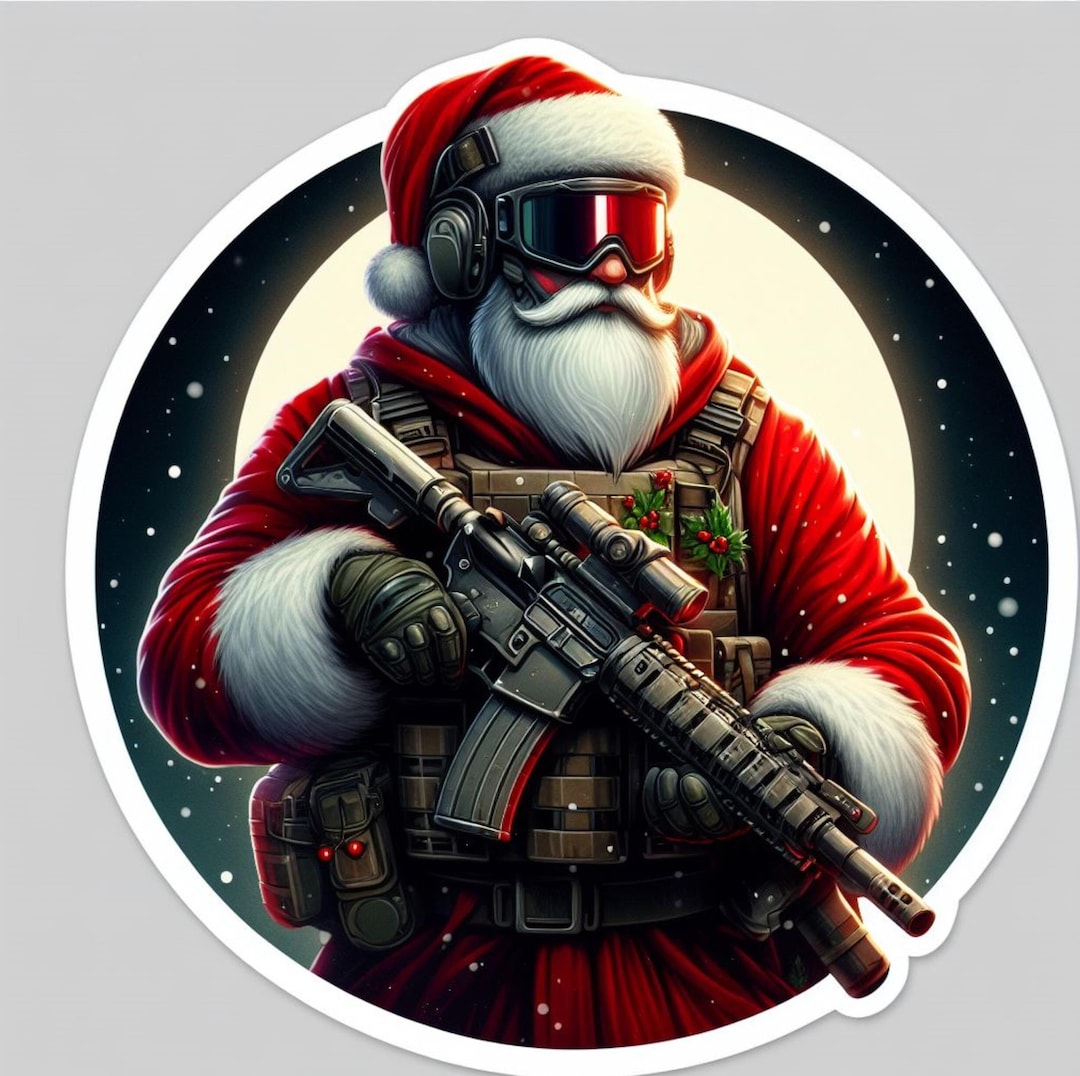 Tactical Santa Clause | Waterproof, UV Resistant, Vinyl Sticker Decal ...