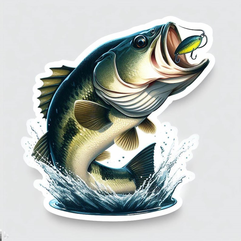 Bass Fishing Sticker UV Resistant, Waterproof Vinyl Decal - Etsy