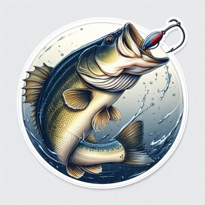 Bass Fishing Sticker | UV Resistant, Waterproof Vinyl Decal - Etsy