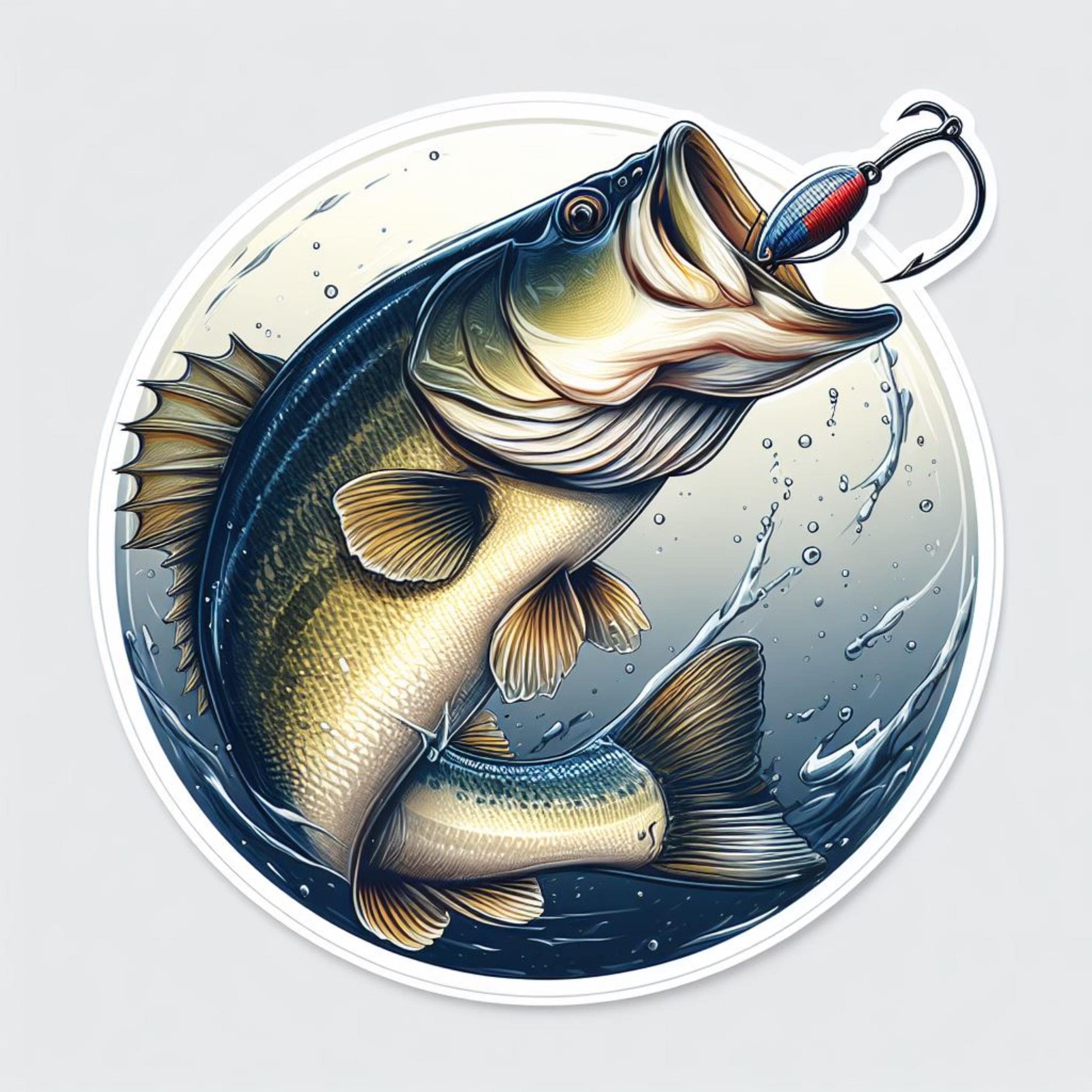 Bass Fishing Sticker UV Resistant Waterproof Vinyl Decal - Etsy