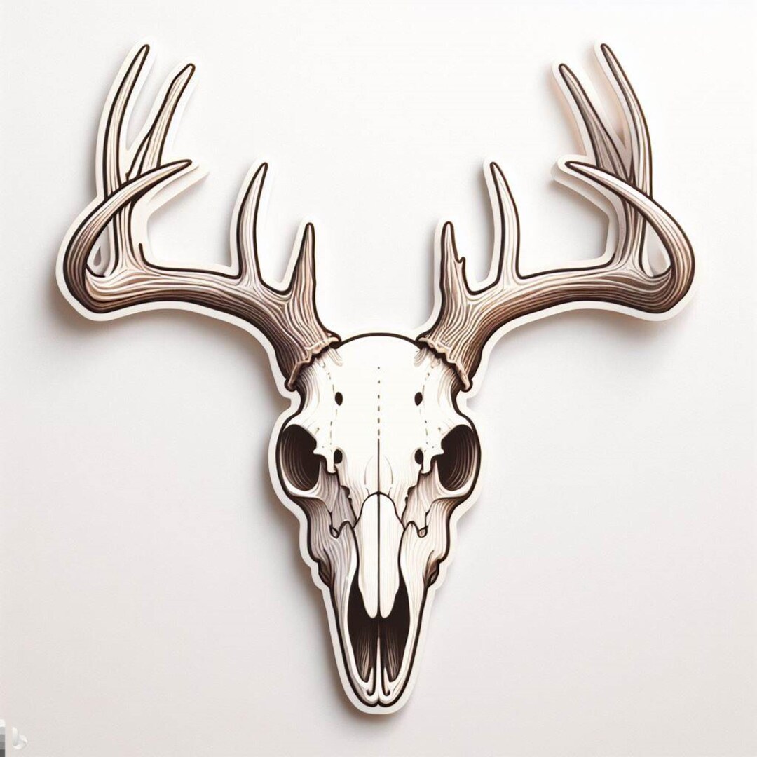 Deer Skull Sticker | UV Resistant, Waterproof Vinyl Decal - Etsy