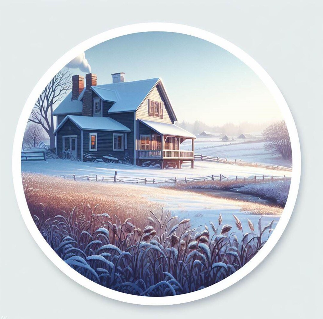 Farm House Scenery Sticker | Waterproof Vinyl Decal - Etsy