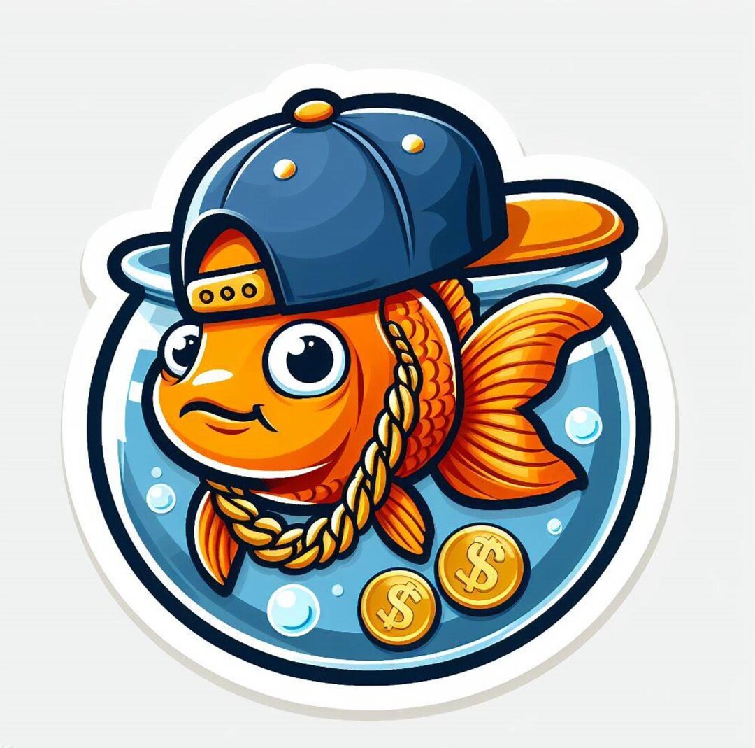 Funny Goldfish Sticker | Waterproof, UV Resistant Vinyl Decal - Etsy