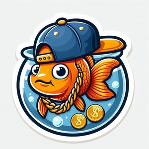 Funny Goldfish Sticker | Waterproof, UV Resistant Vinyl Decal - Etsy