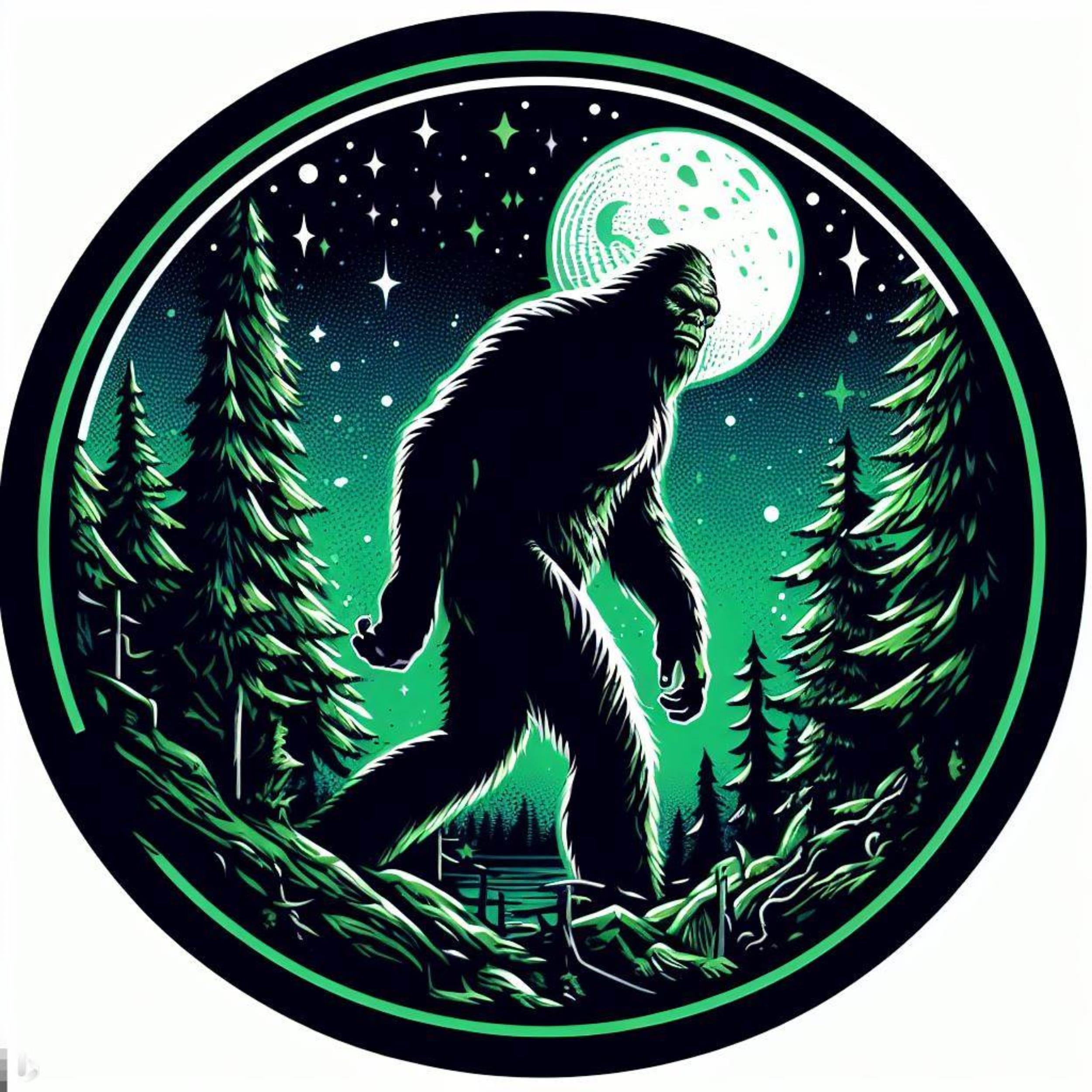 Bigfoot in the Forest Sticker, Waterproof Vinyl Sticker, UV Resistant ...