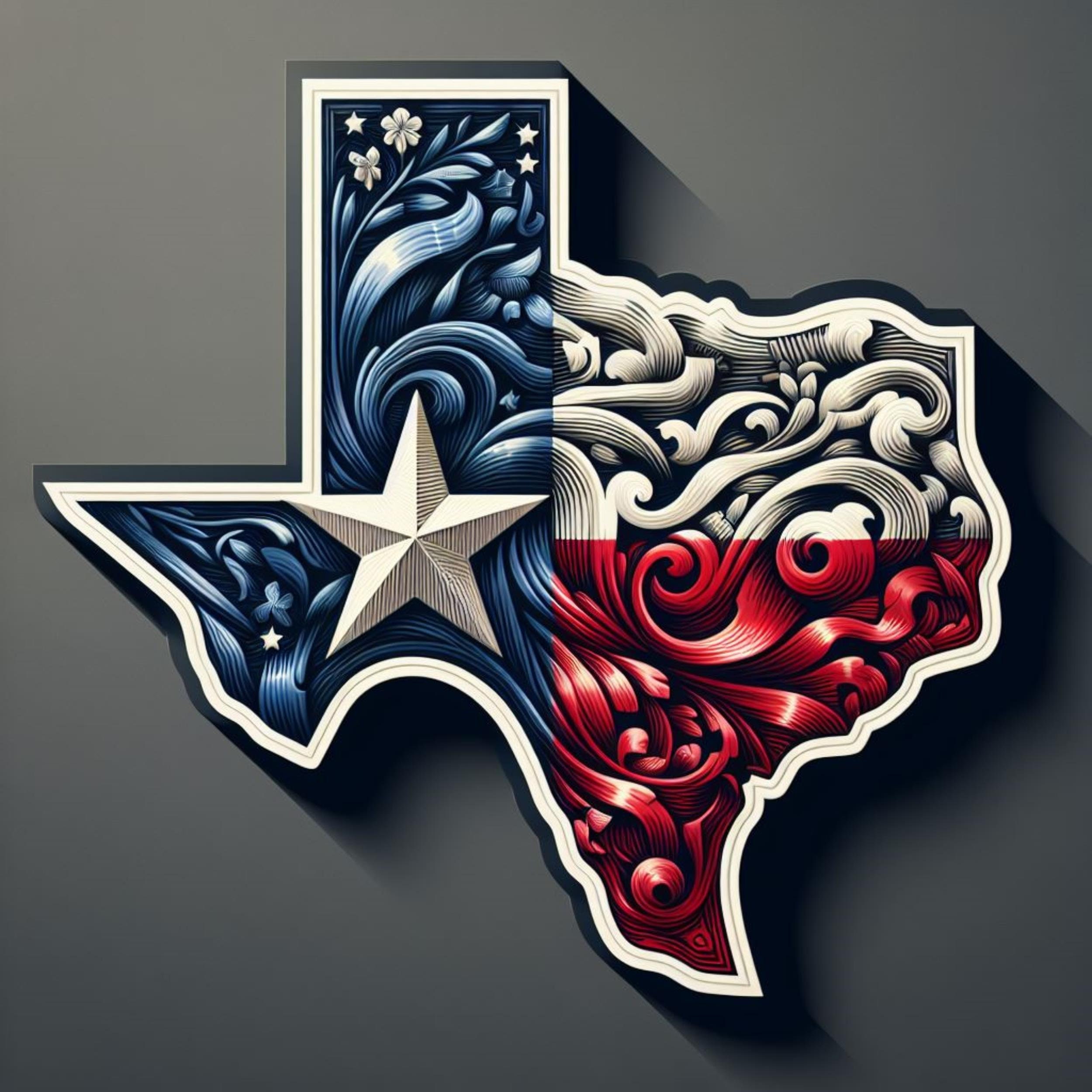 State of Texas and Flag Waterproof, UV Resistant, Vinyl Sticker Decal ...