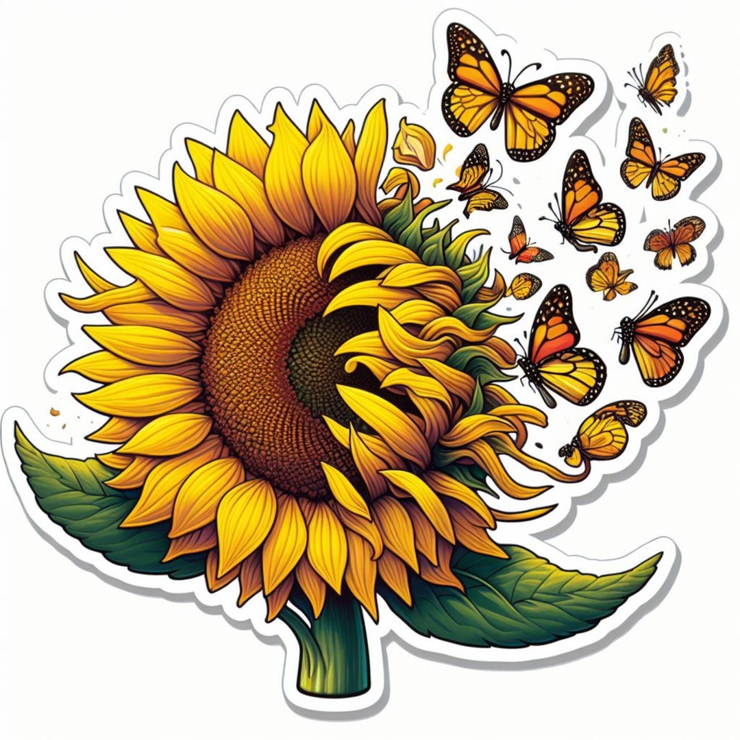 Sunflower | UV Resistant, Waterproof Vinyl Decal - Etsy