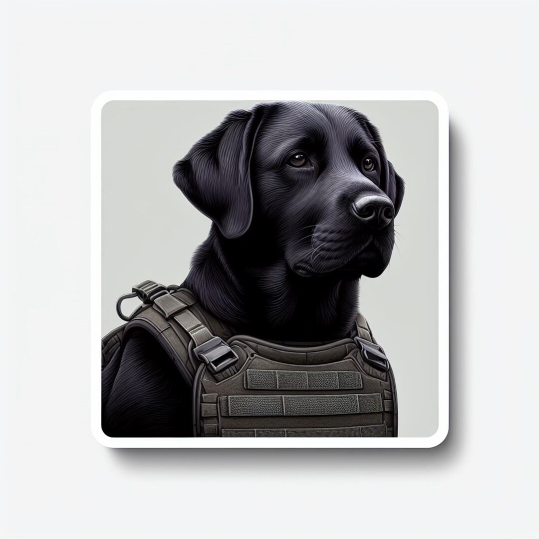 Tactical Dog Sticker | Black Labrador Waterproof Vinyl Decal - Etsy