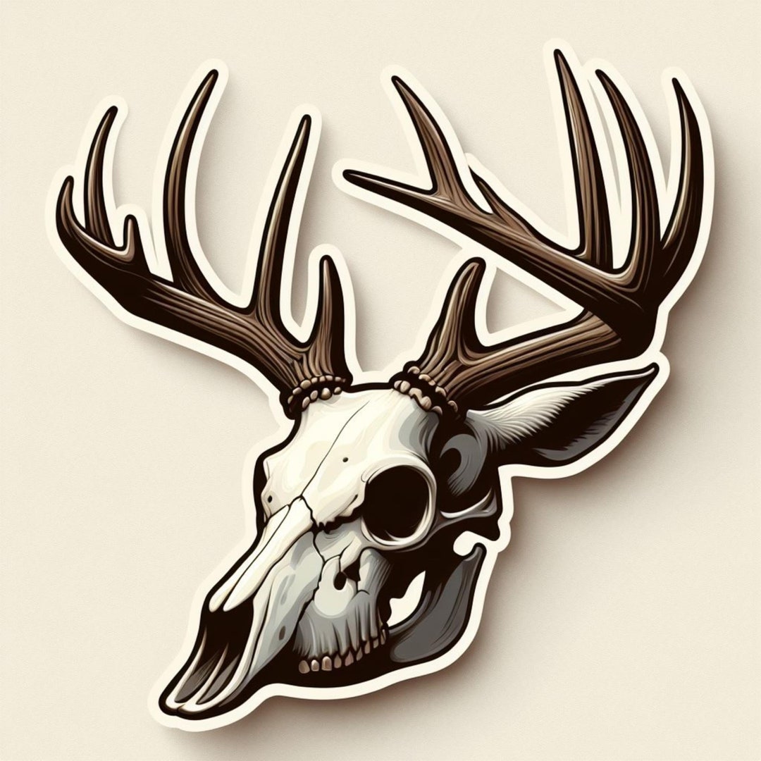 Deer Skull Sticker | UV Resistant, Waterproof Vinyl Decal - Etsy