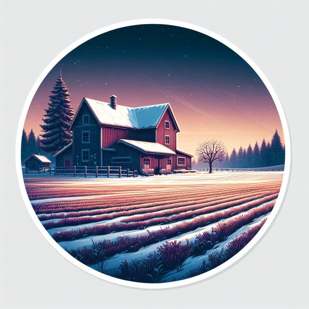 Farm House Scenery Sticker | Waterproof Vinyl Decal - Etsy