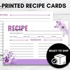 Printable Recipe Cards | Two Different Recipe Card Sizes | Small and ...