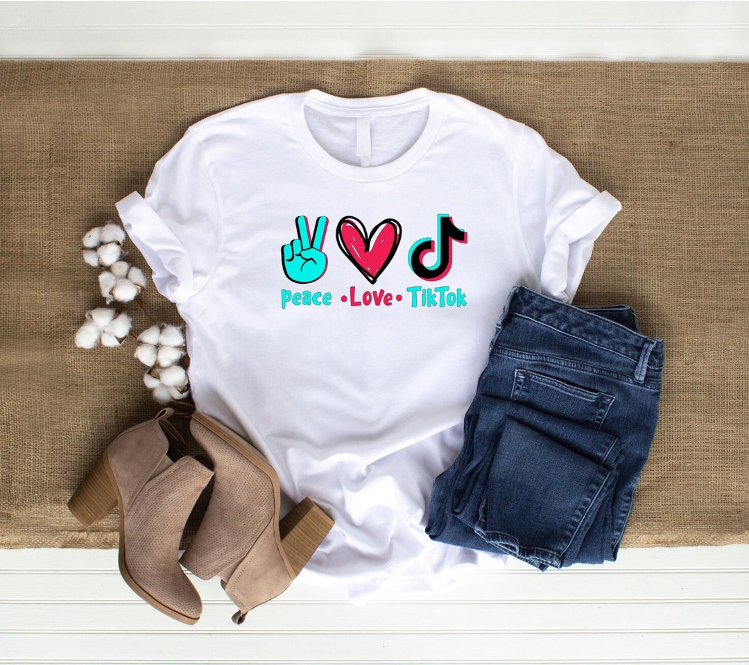 Peace Love Tiktok Peace Sign Heart Tiktok Logo Shirt - Etsy